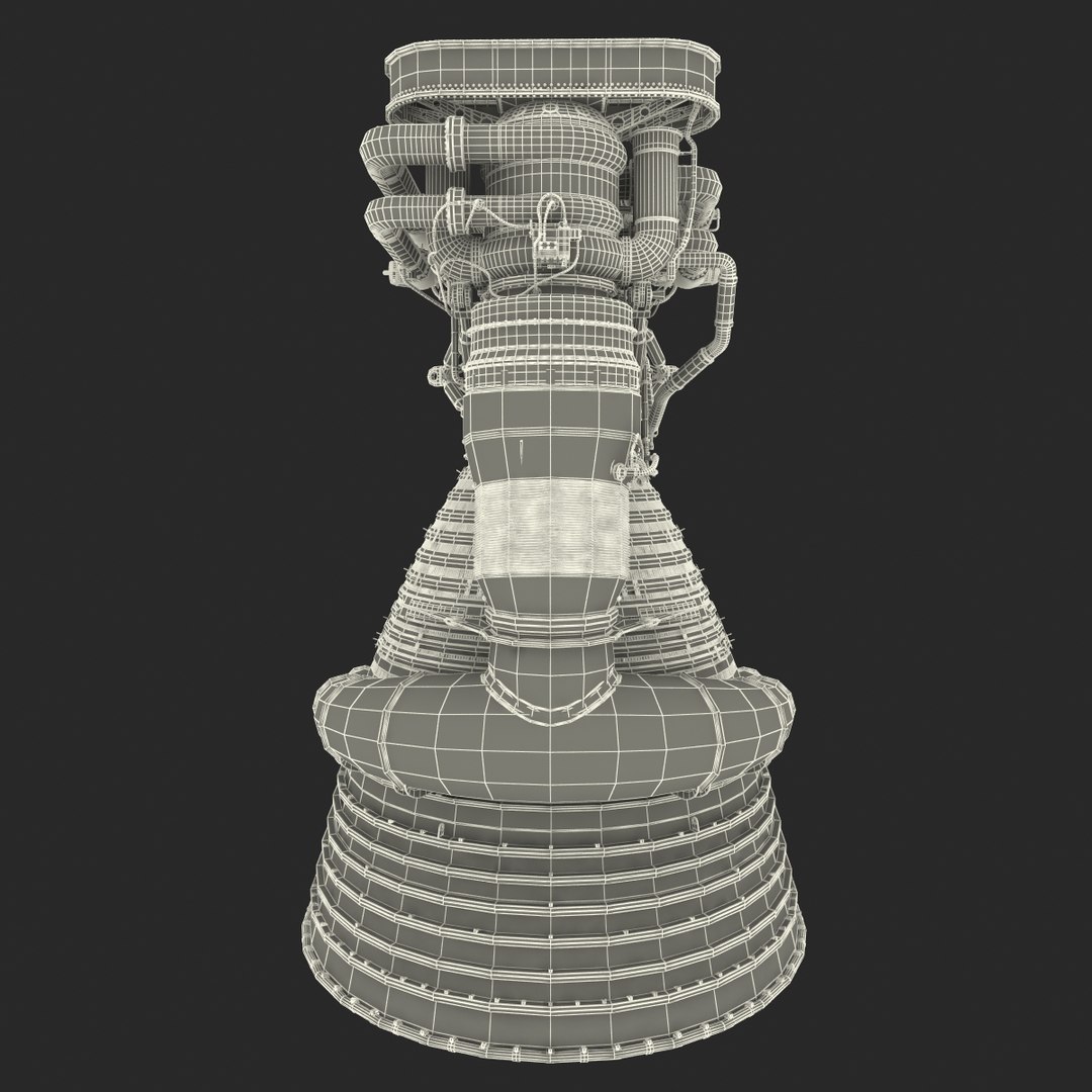 rocket engine f-1 1 3d model