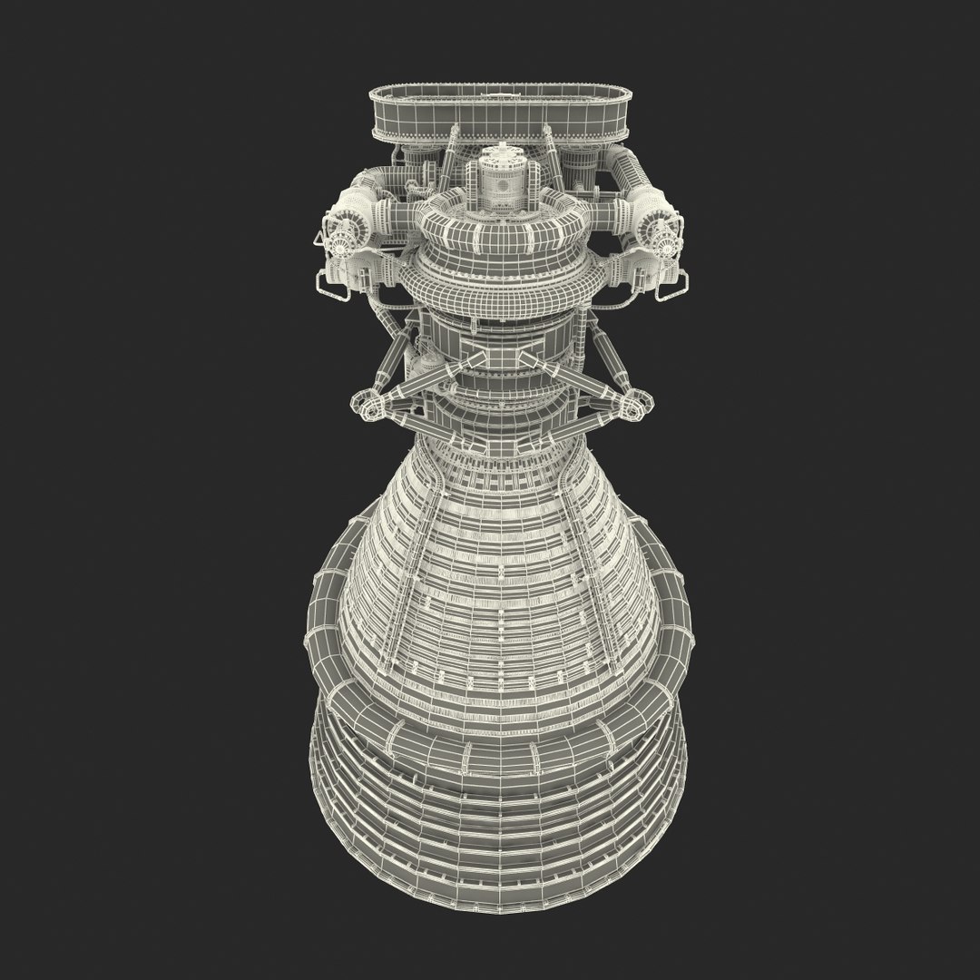 rocket engine f-1 1 3d model