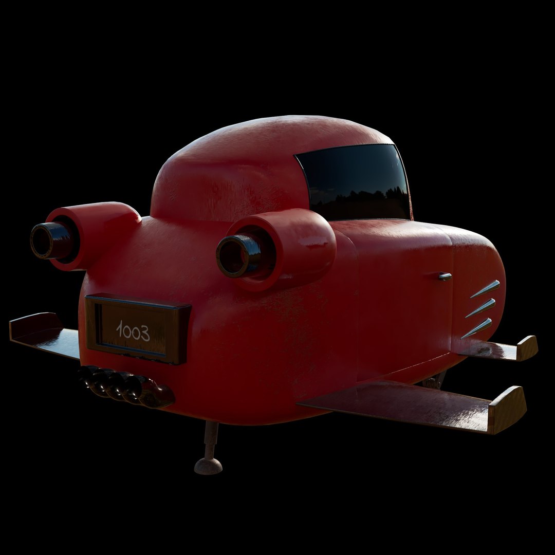 3D Retro Style Futuristic Car Model - TurboSquid 2034858
