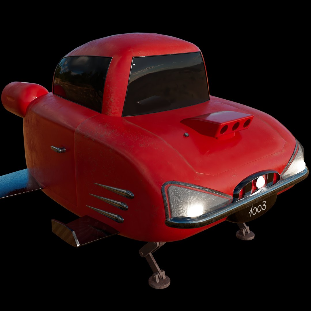 3D Retro Style Futuristic Car Model - TurboSquid 2034858