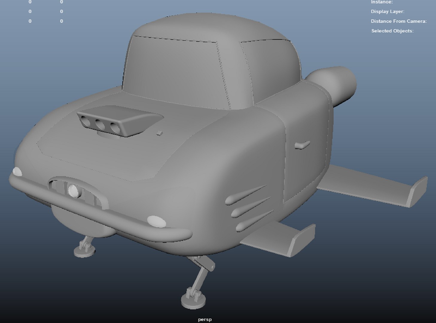 3D Retro Style Futuristic Car Model - TurboSquid 2034858