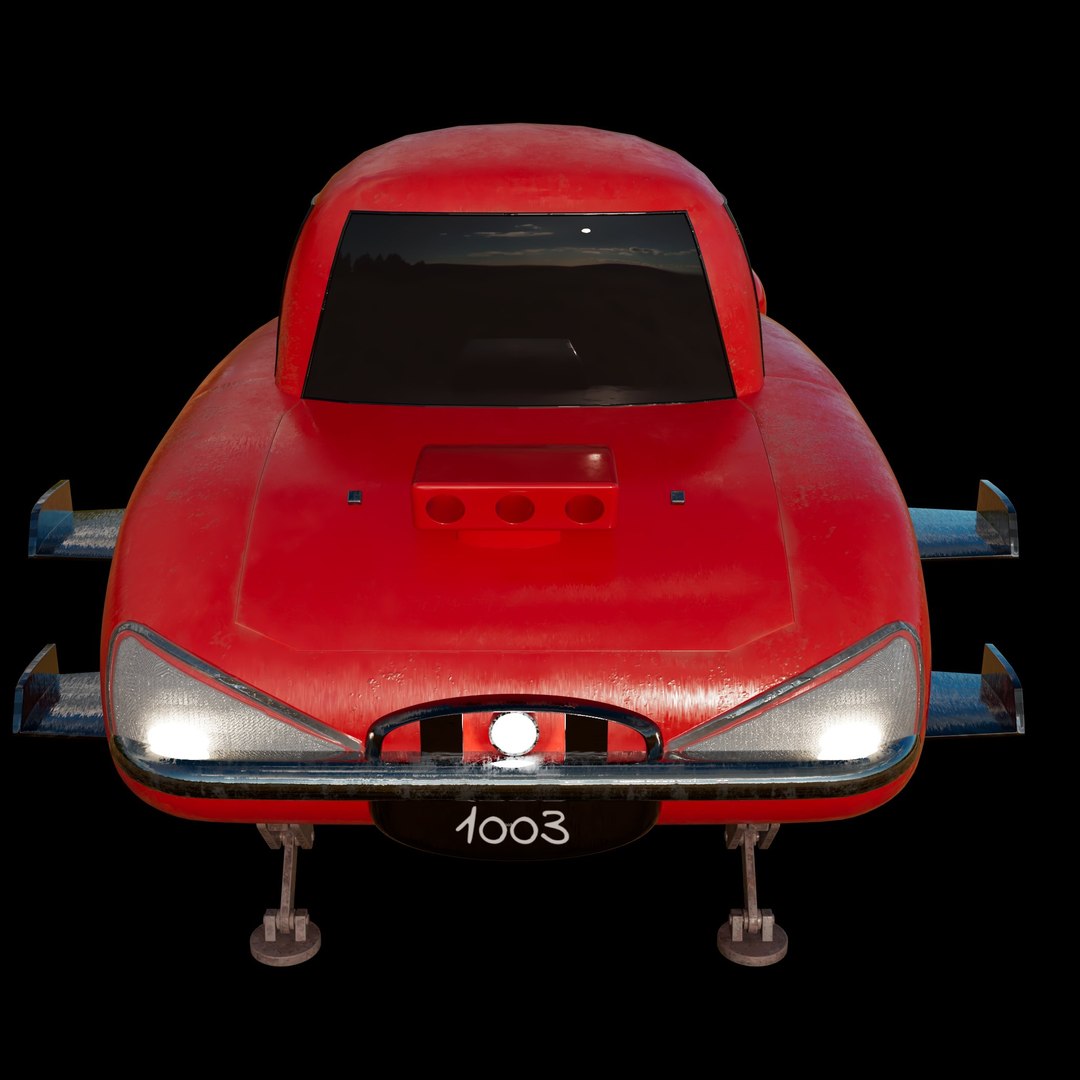 3D Retro Style Futuristic Car Model - TurboSquid 2034858
