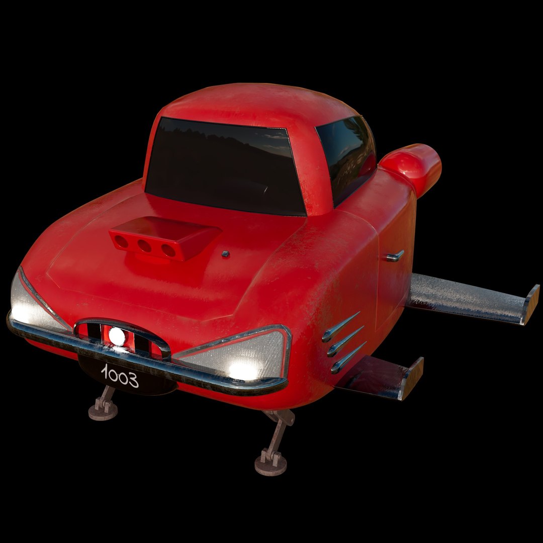 3D Retro Style Futuristic Car Model - TurboSquid 2034858