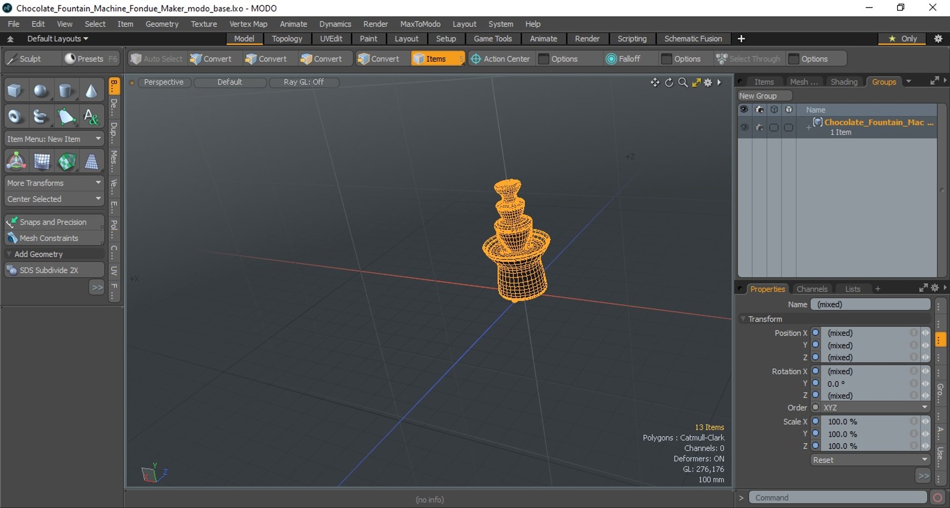 3D chocolate fountain machine fondue - TurboSquid 1672670