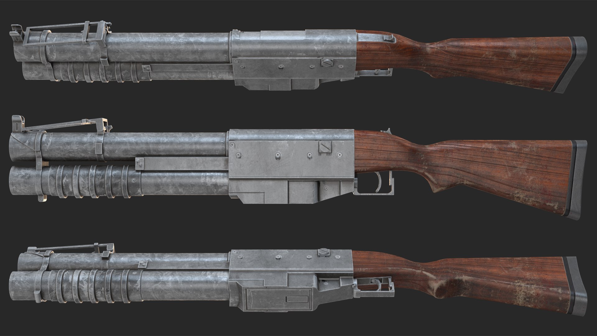 China Lake Grenade Launcher Game Weapon 3D - TurboSquid 2137562