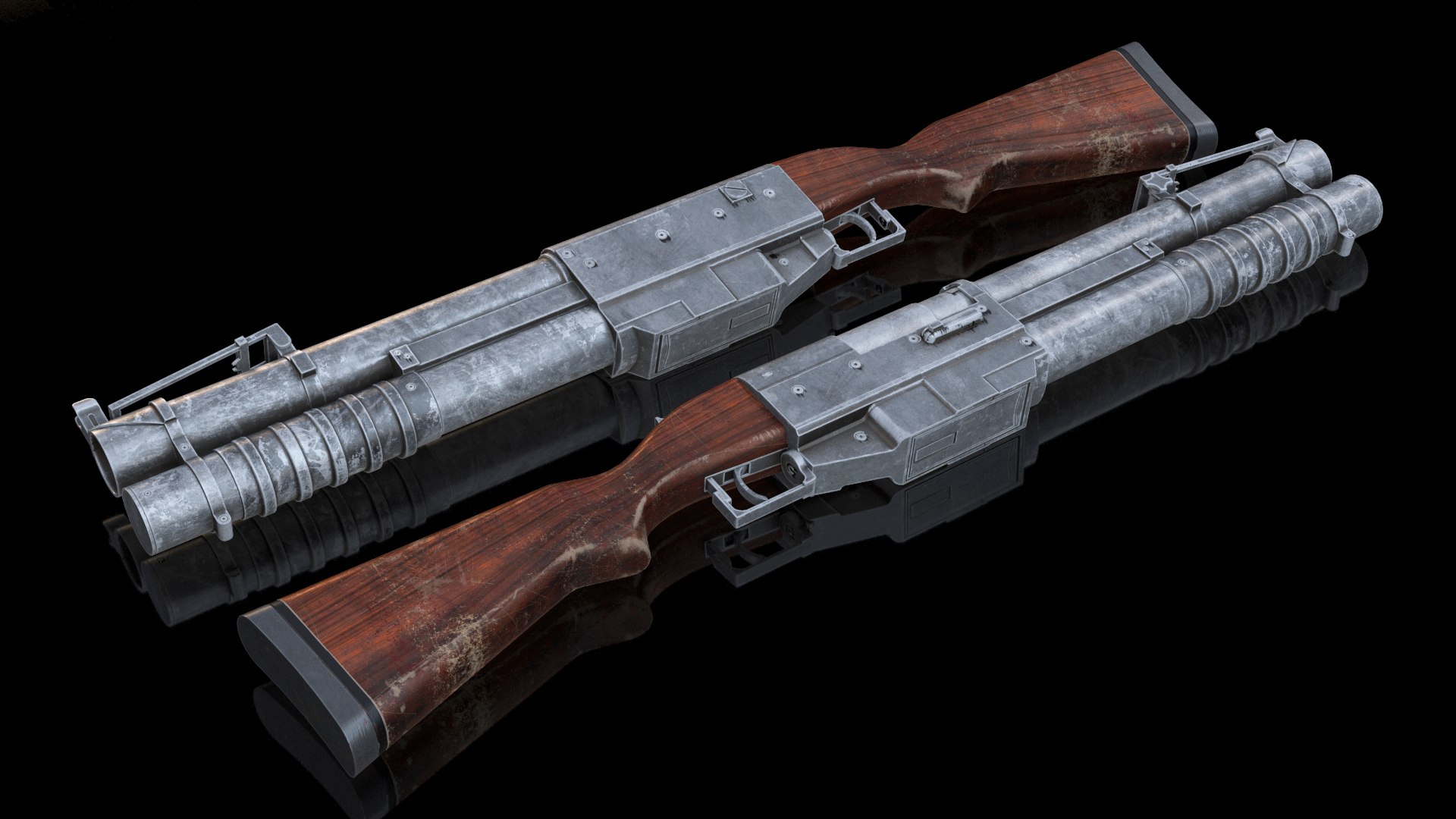 China Lake Grenade Launcher Game Weapon 3D - TurboSquid 2137562