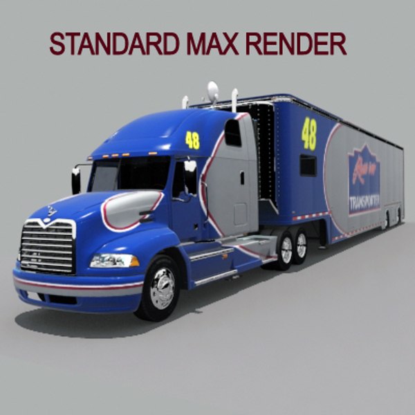 race car transporter 3d model