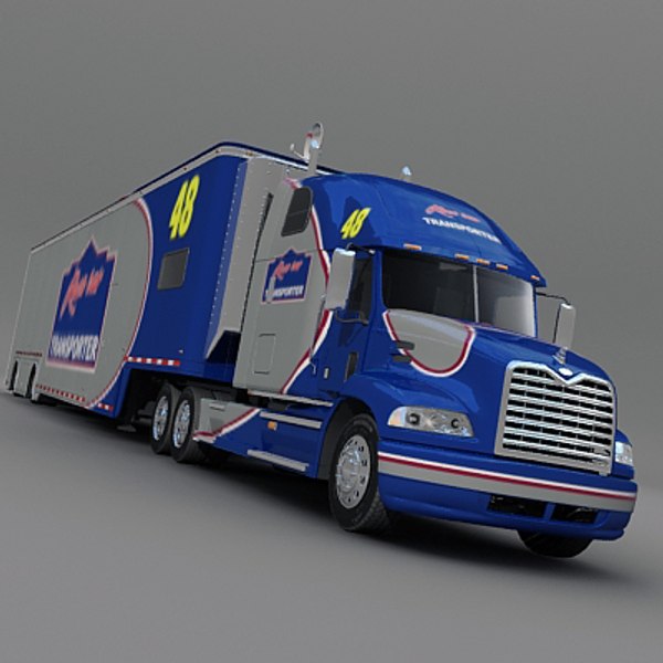 race car transporter 3d model