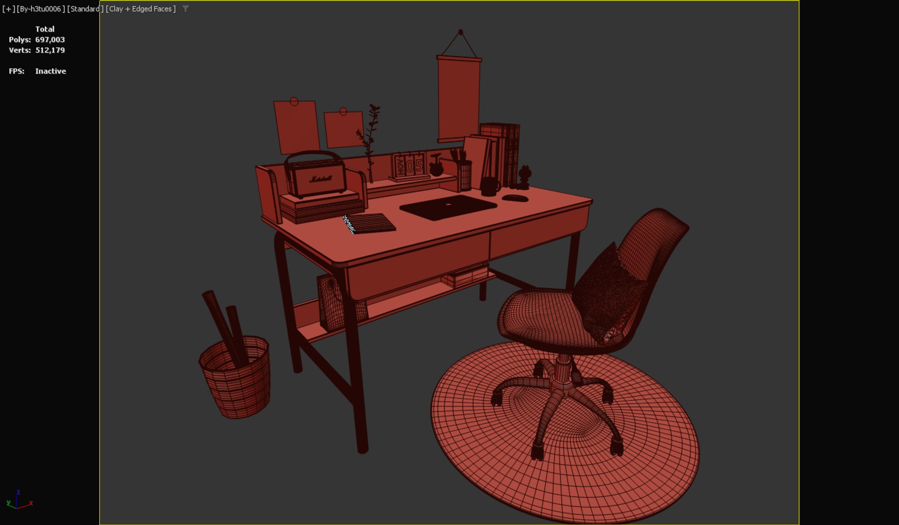 3D Desk And Chair Set - TurboSquid 2242792