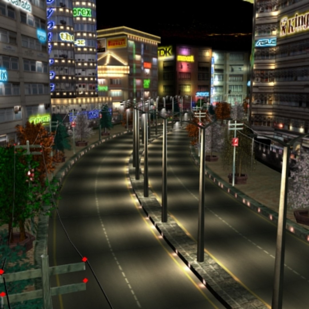 3ds max realtime night street ii