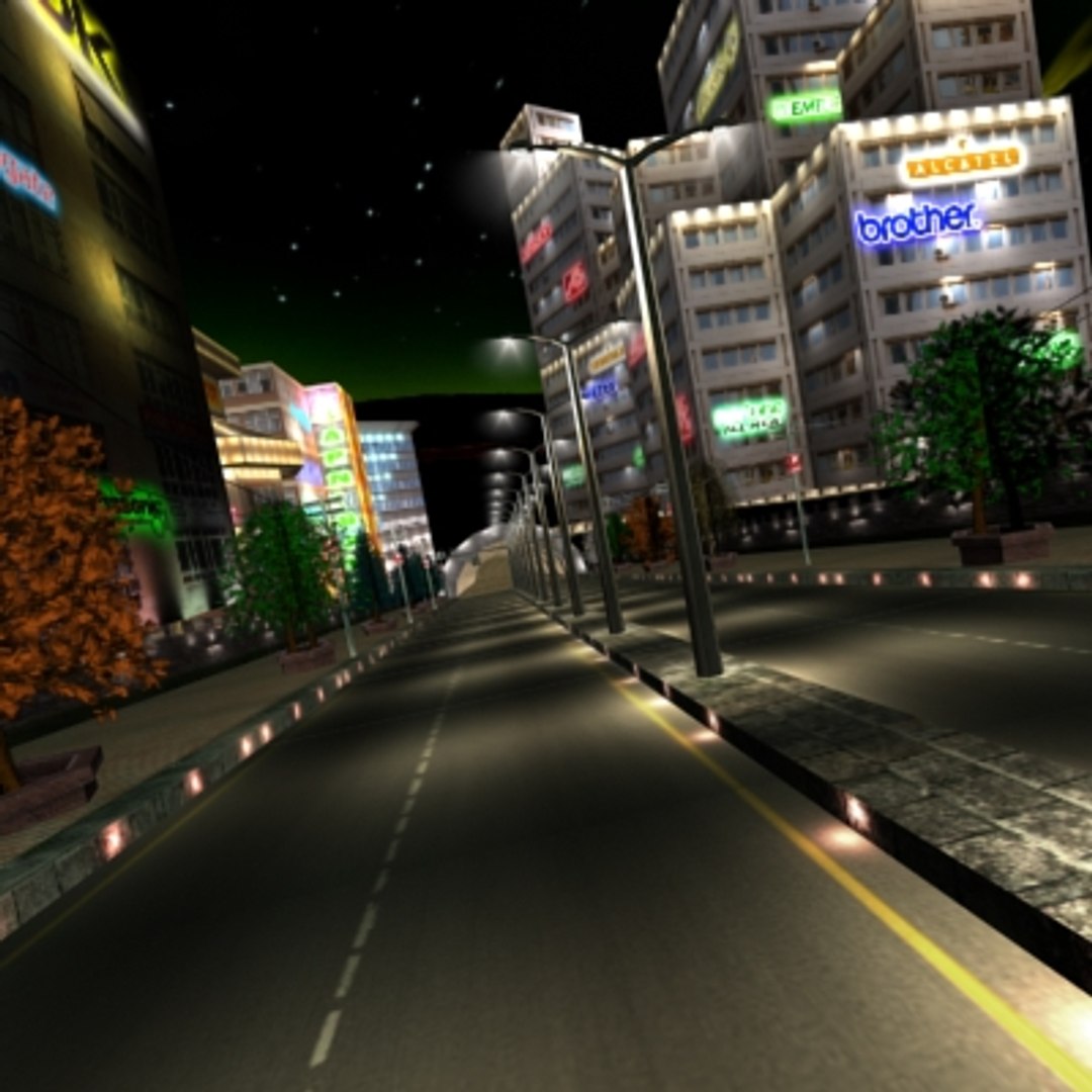 3ds max realtime night street ii