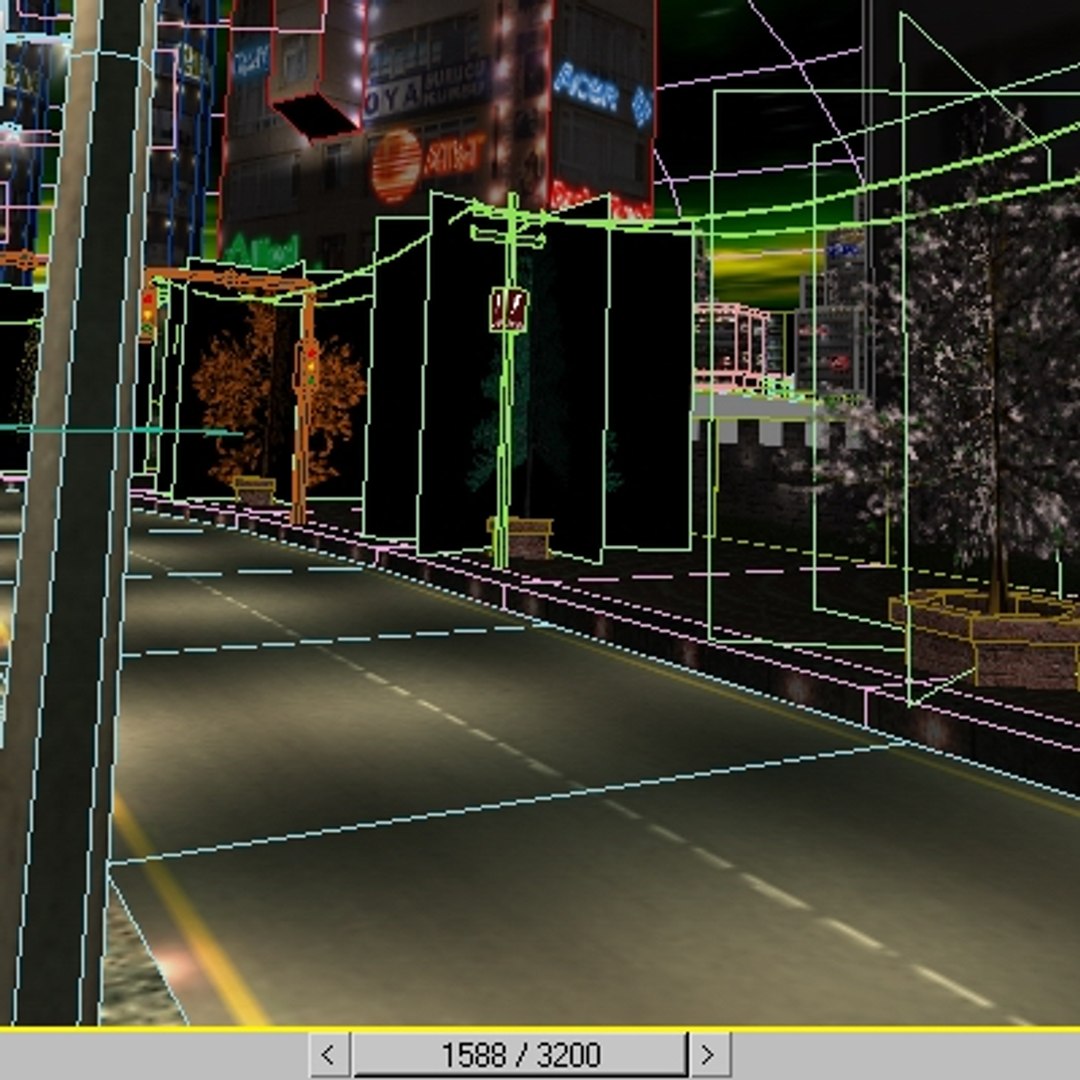 3ds max realtime night street ii