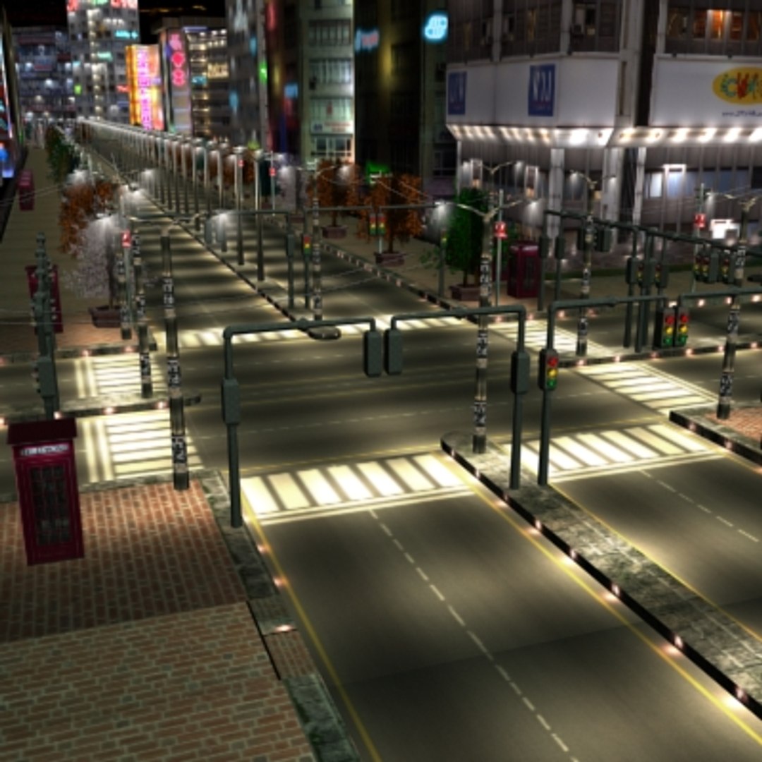 3ds max realtime night street ii