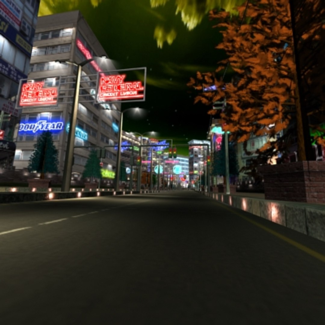 3ds max realtime night street ii