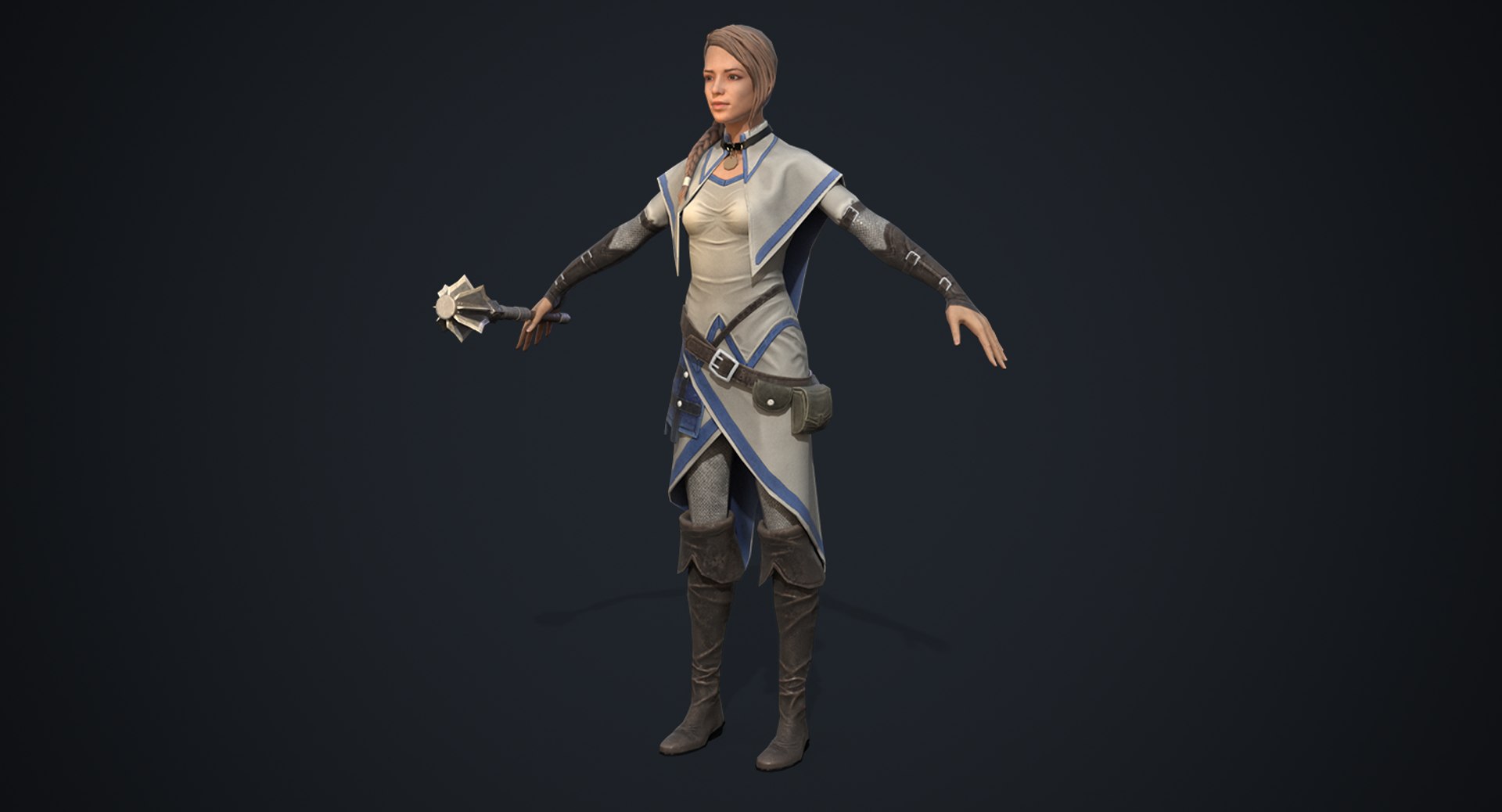 Real-time Rigged Hero Cleric 3D Model - TurboSquid 1289781
