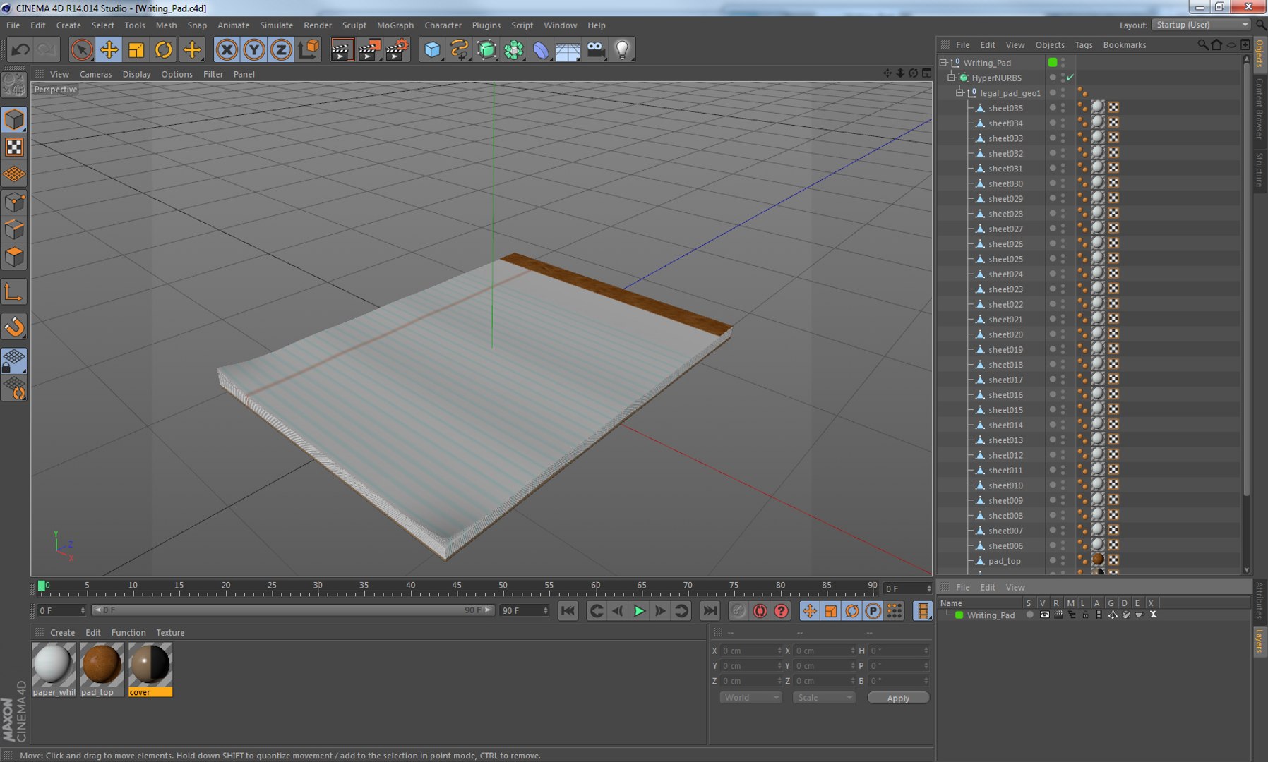 3D Writing Pad Model - TurboSquid 1259892