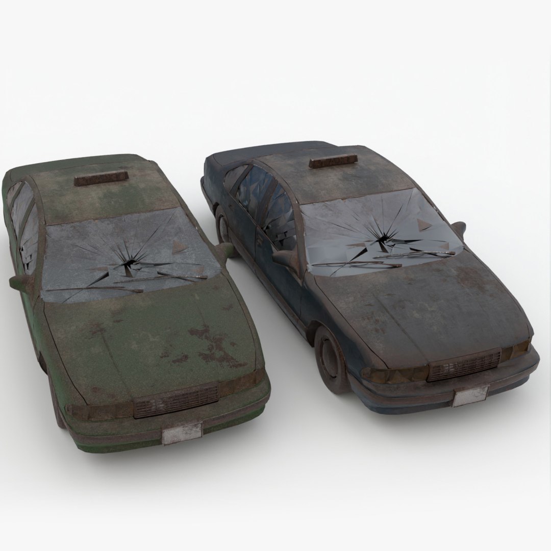 3D 8k abandoned cars destroyed vehicles - TurboSquid 2077136