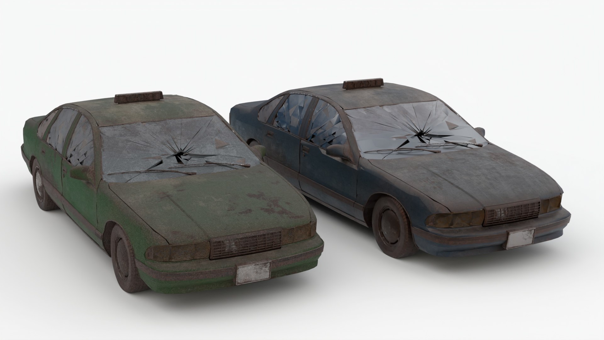3D 8k abandoned cars destroyed vehicles - TurboSquid 2077136