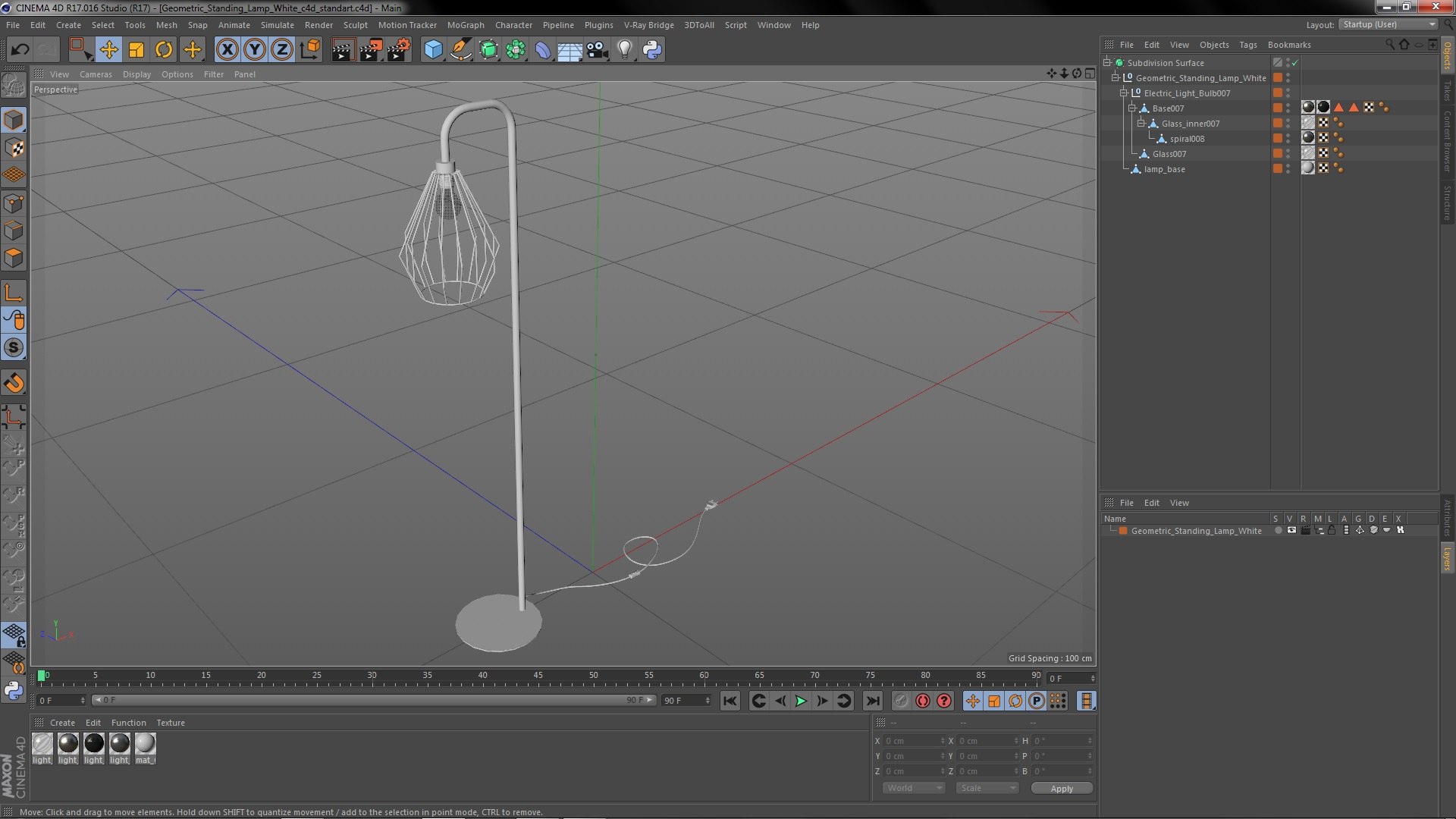 Geometric Standing Lamp White 3D model - TurboSquid 2071210