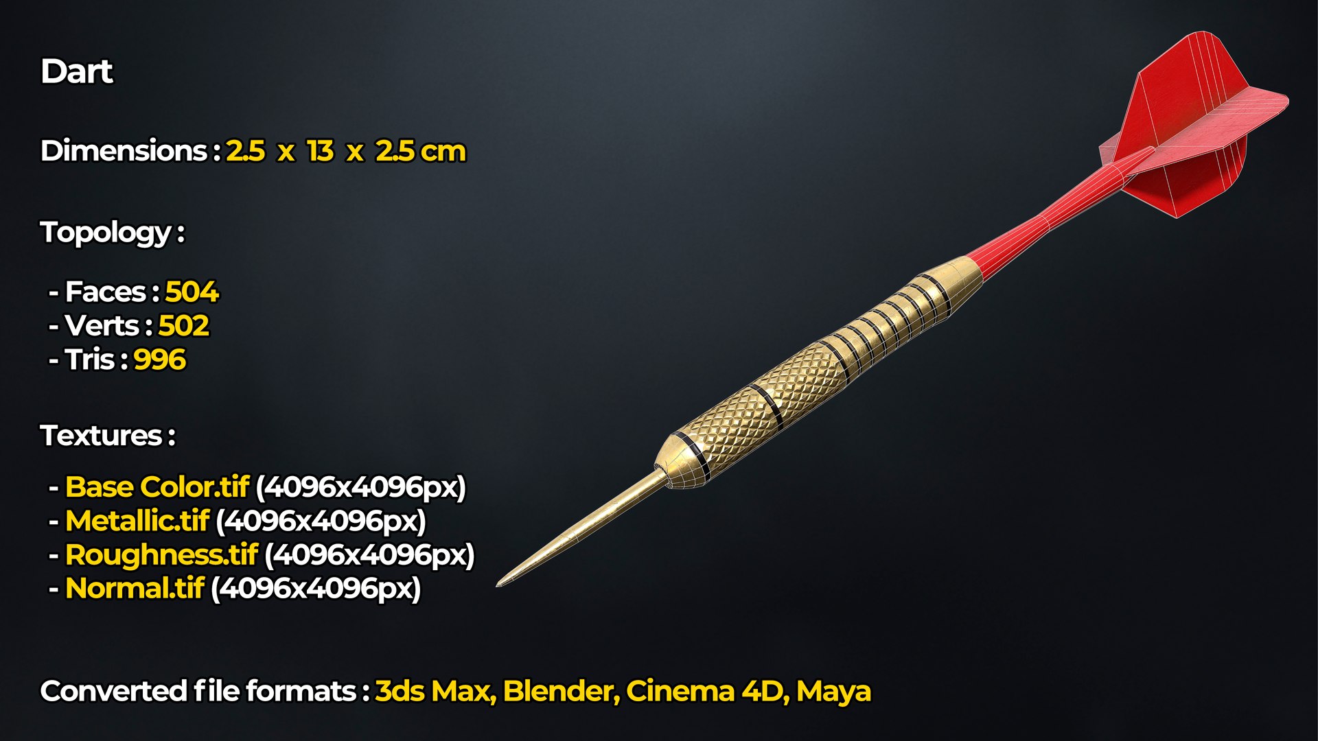 3D Dart Model - TurboSquid 1701804