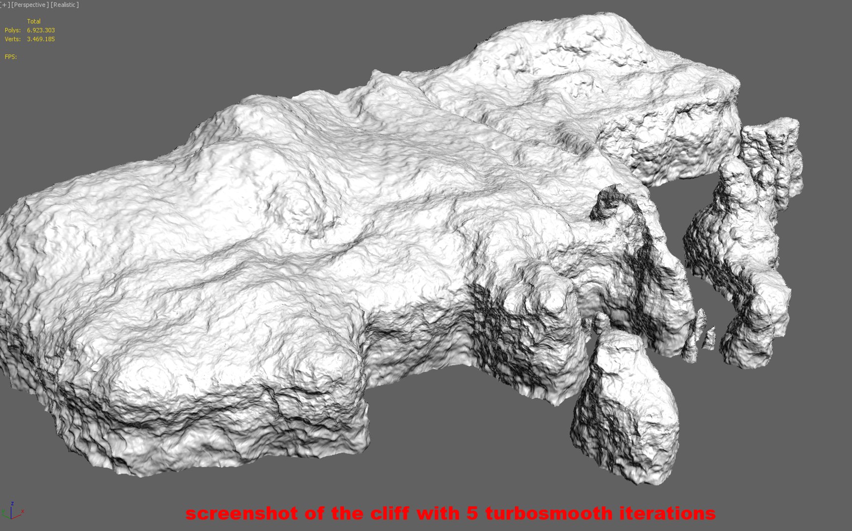 3d model of cliff rock landscape