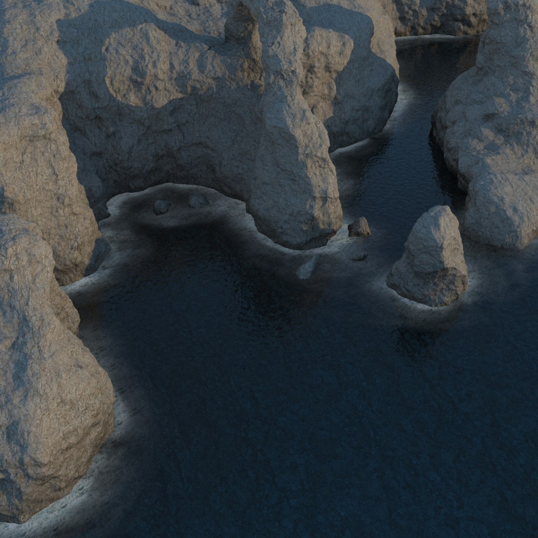 3d model of cliff rock landscape