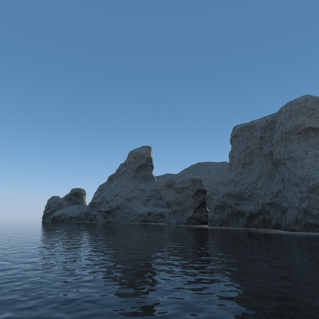 3d model of cliff rock landscape