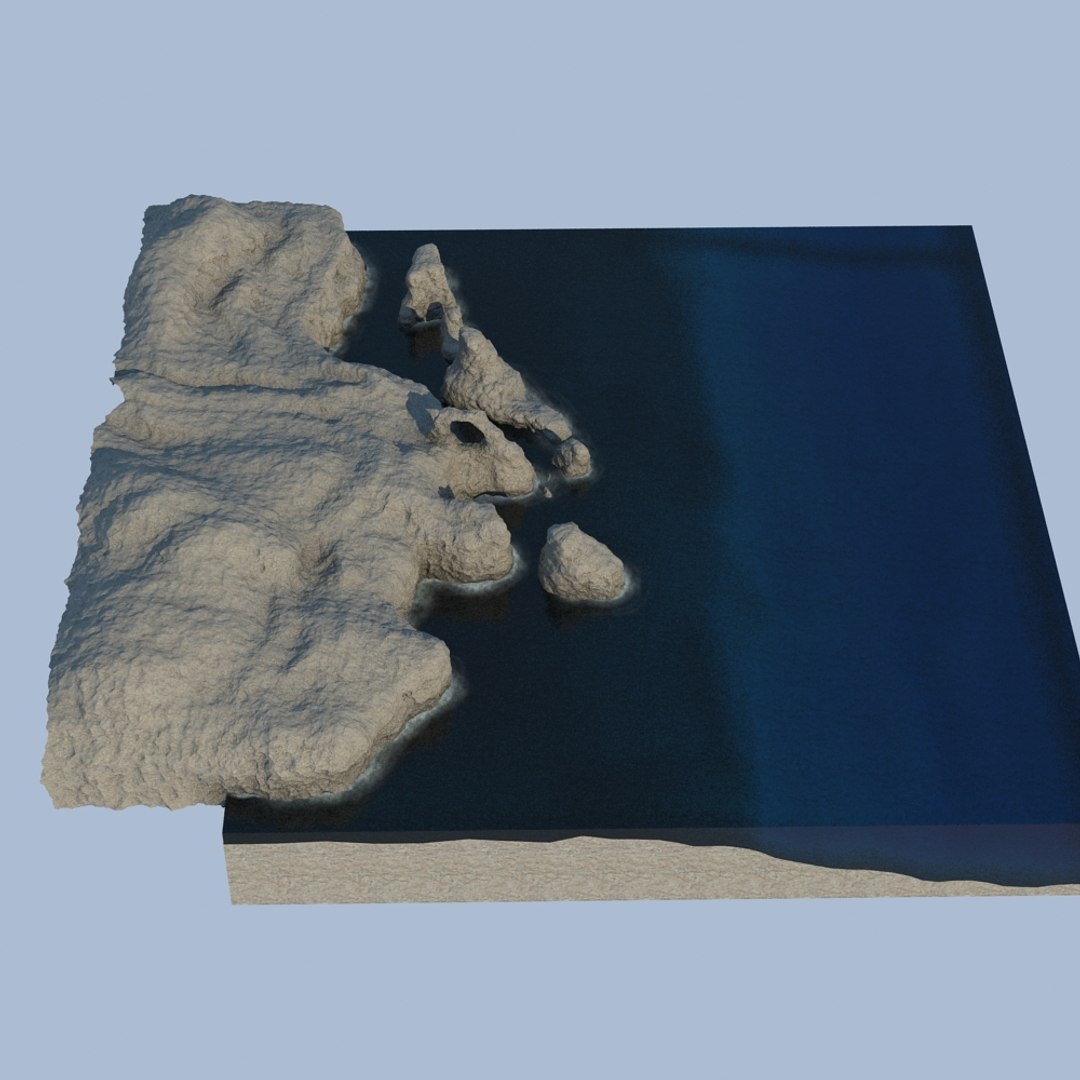 3d model of cliff rock landscape