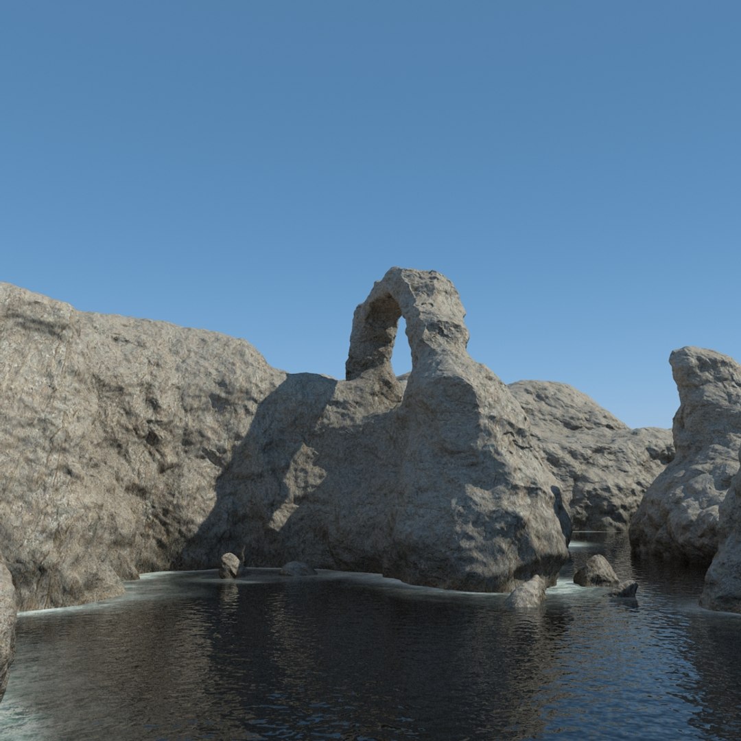 3d model of cliff rock landscape