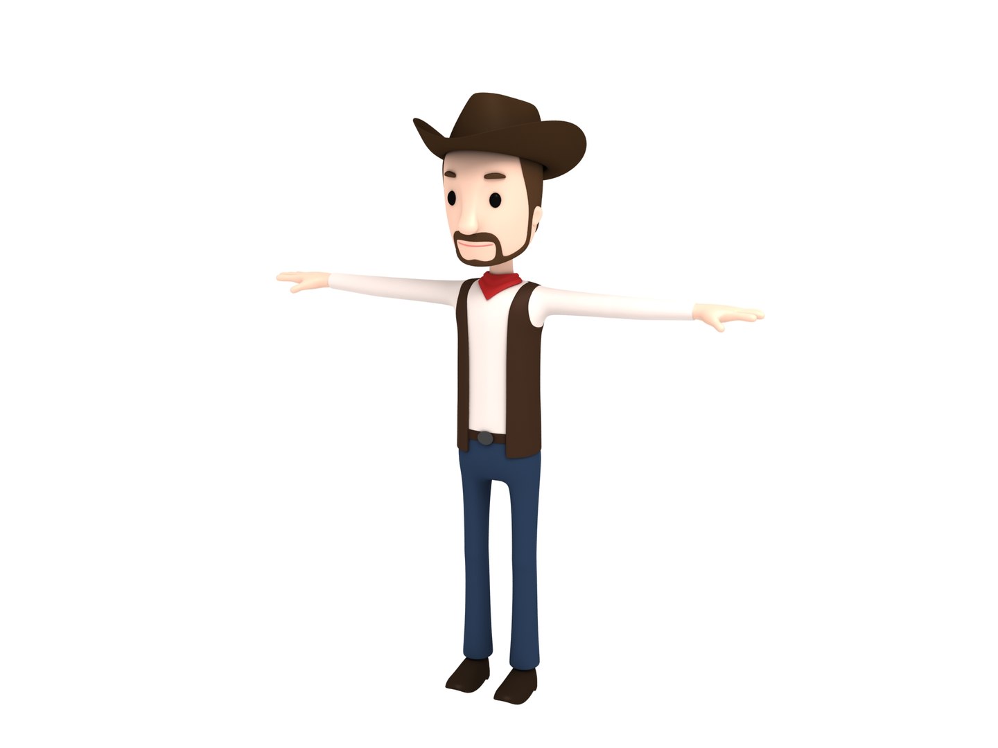 Cowboy character cartoon 3D model - TurboSquid 1340316