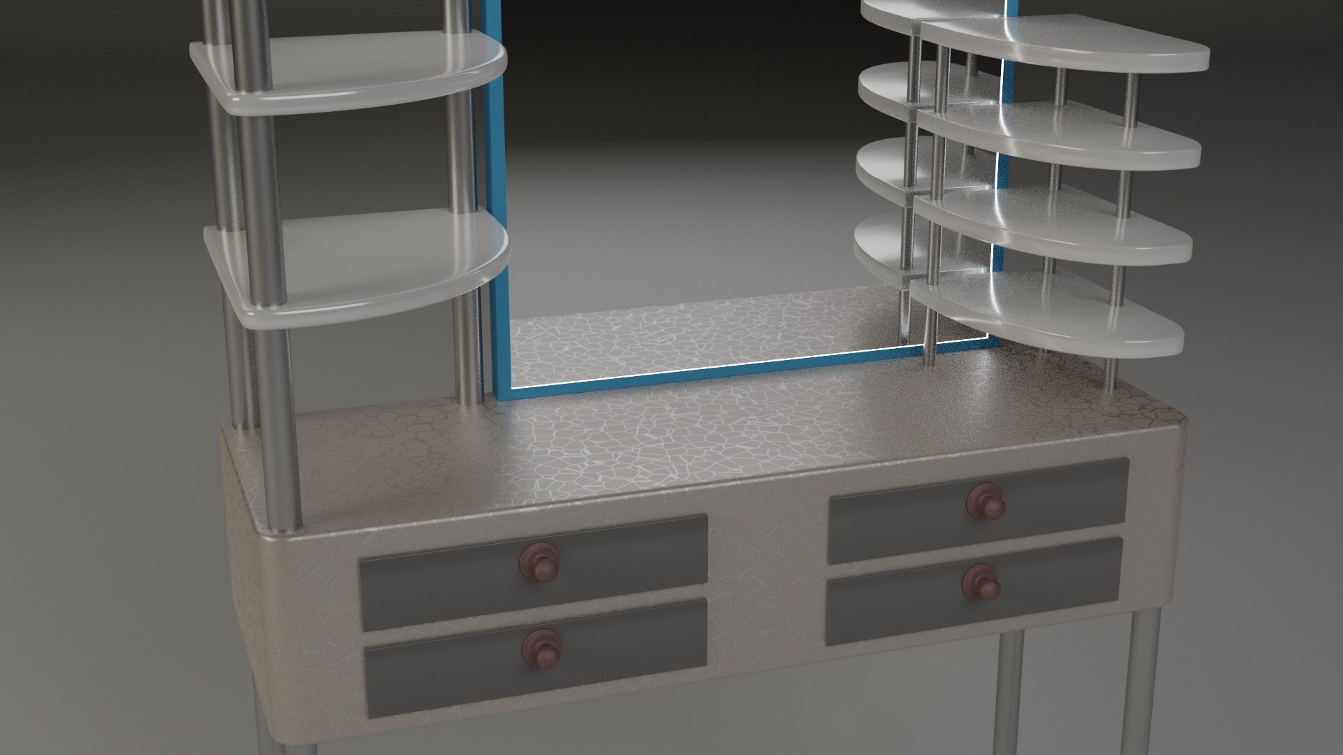 MakeUp table with mirror 3D model model - TurboSquid 1715719