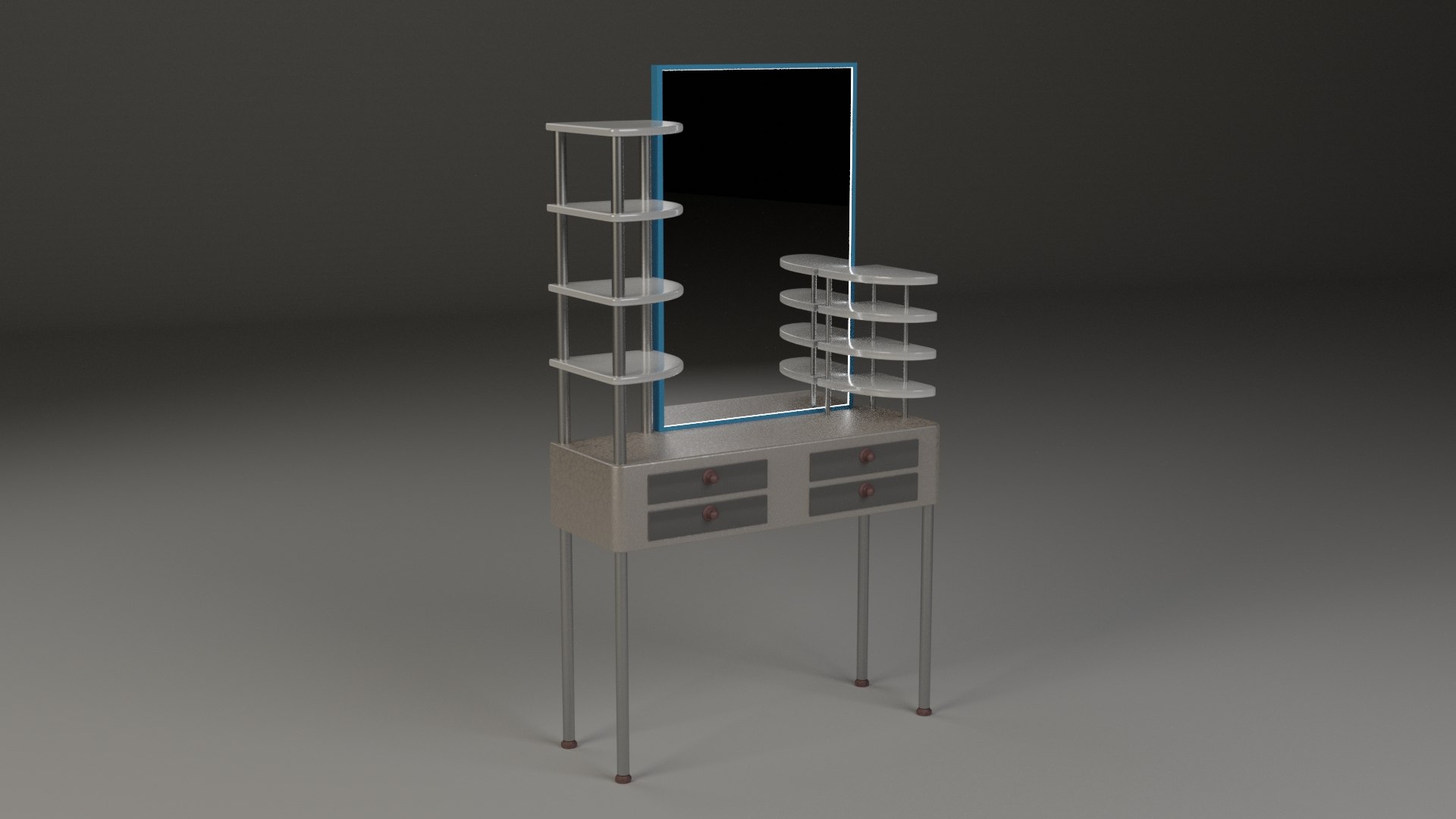 MakeUp table with mirror 3D model model - TurboSquid 1715719