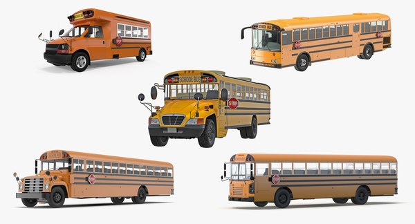 School Buses Collection 3 model - TurboSquid 1770195