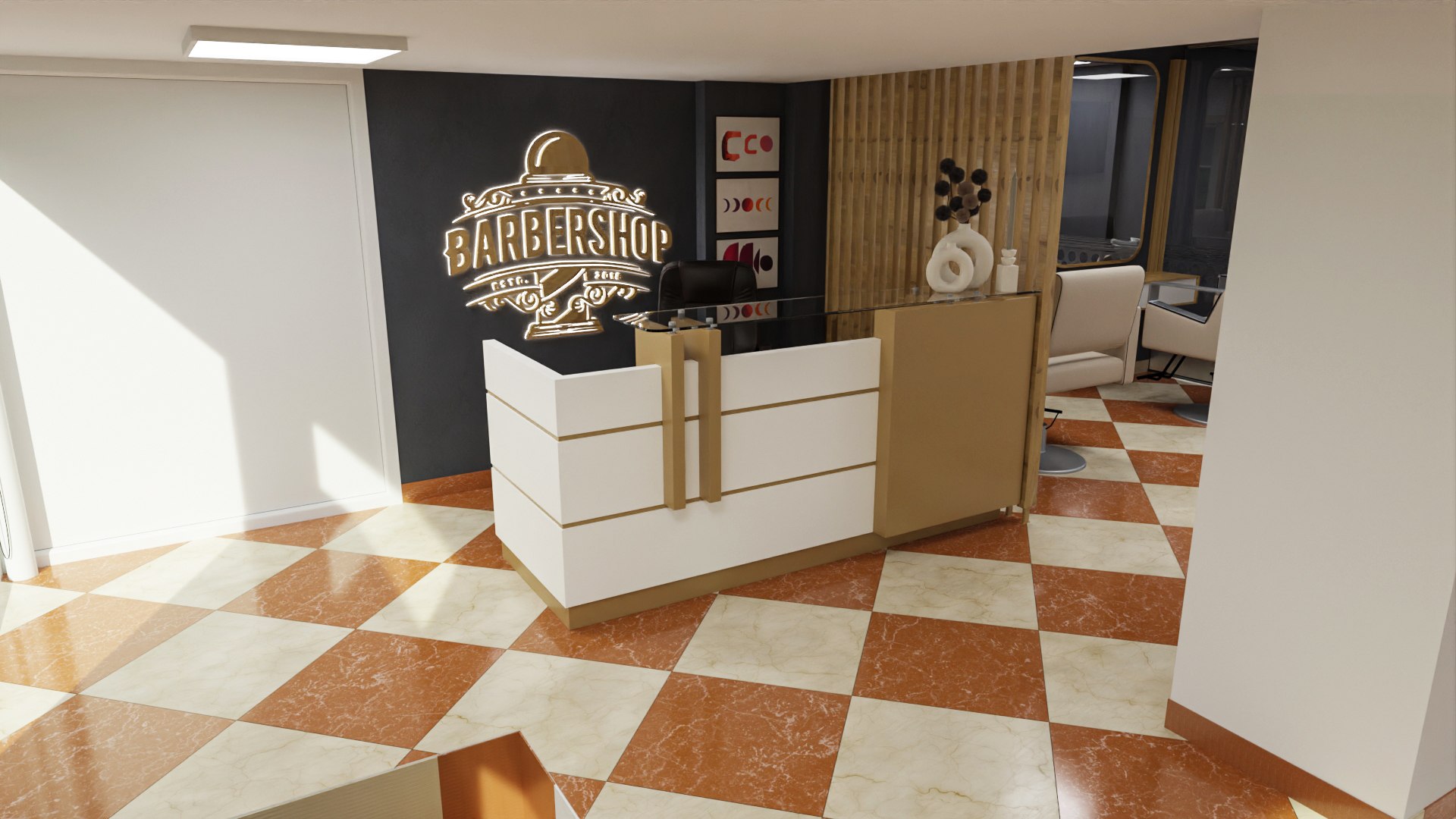 Modern Barber Shop 3D Model - TurboSquid 2218881