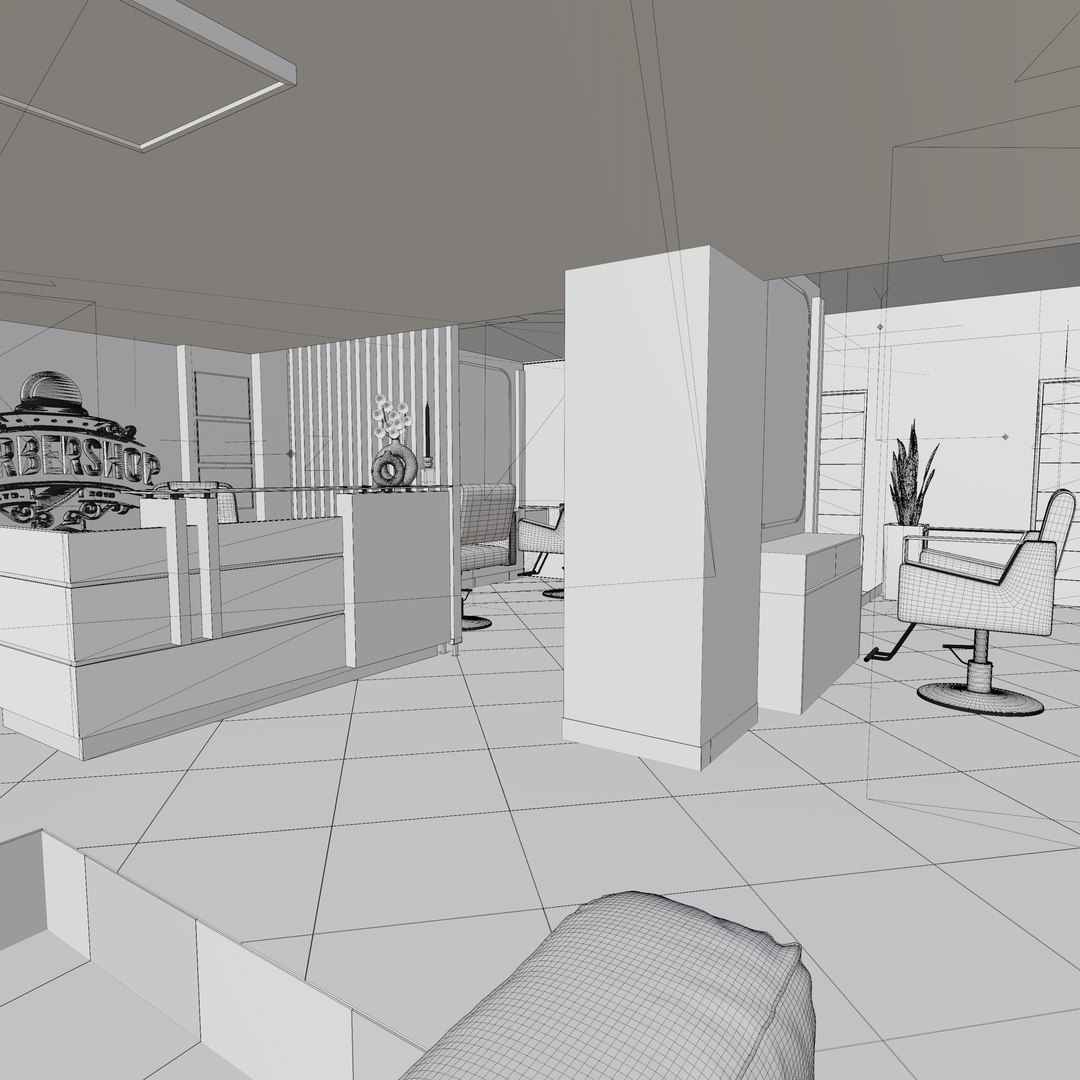 Modern Barber Shop 3D Model - TurboSquid 2218881