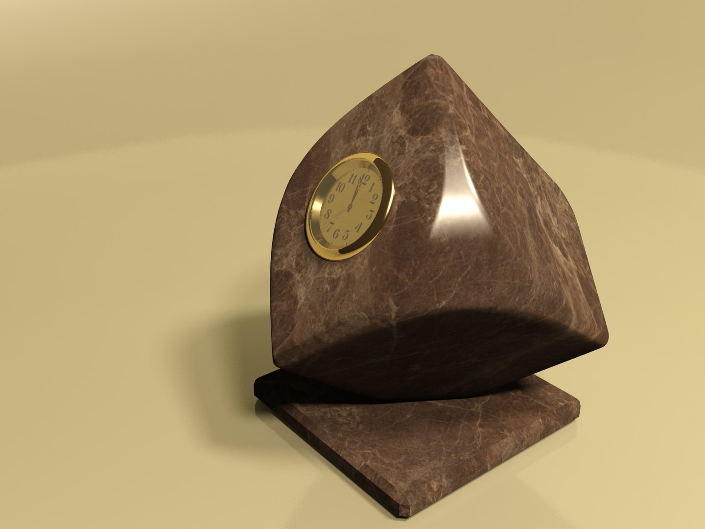 3d marble clock
