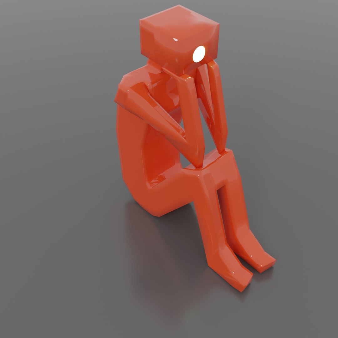A Sitting Robot With A Light Bulb-eye 3D Model - TurboSquid 2188831