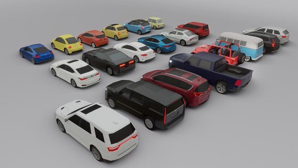 Modelo 3d Colección De 20 Coches Low Poly Turbosquid 1625287