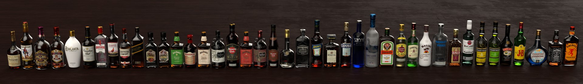 3D Alcohol Liquor Bottle Collection 57 Bottles - TurboSquid 2284982