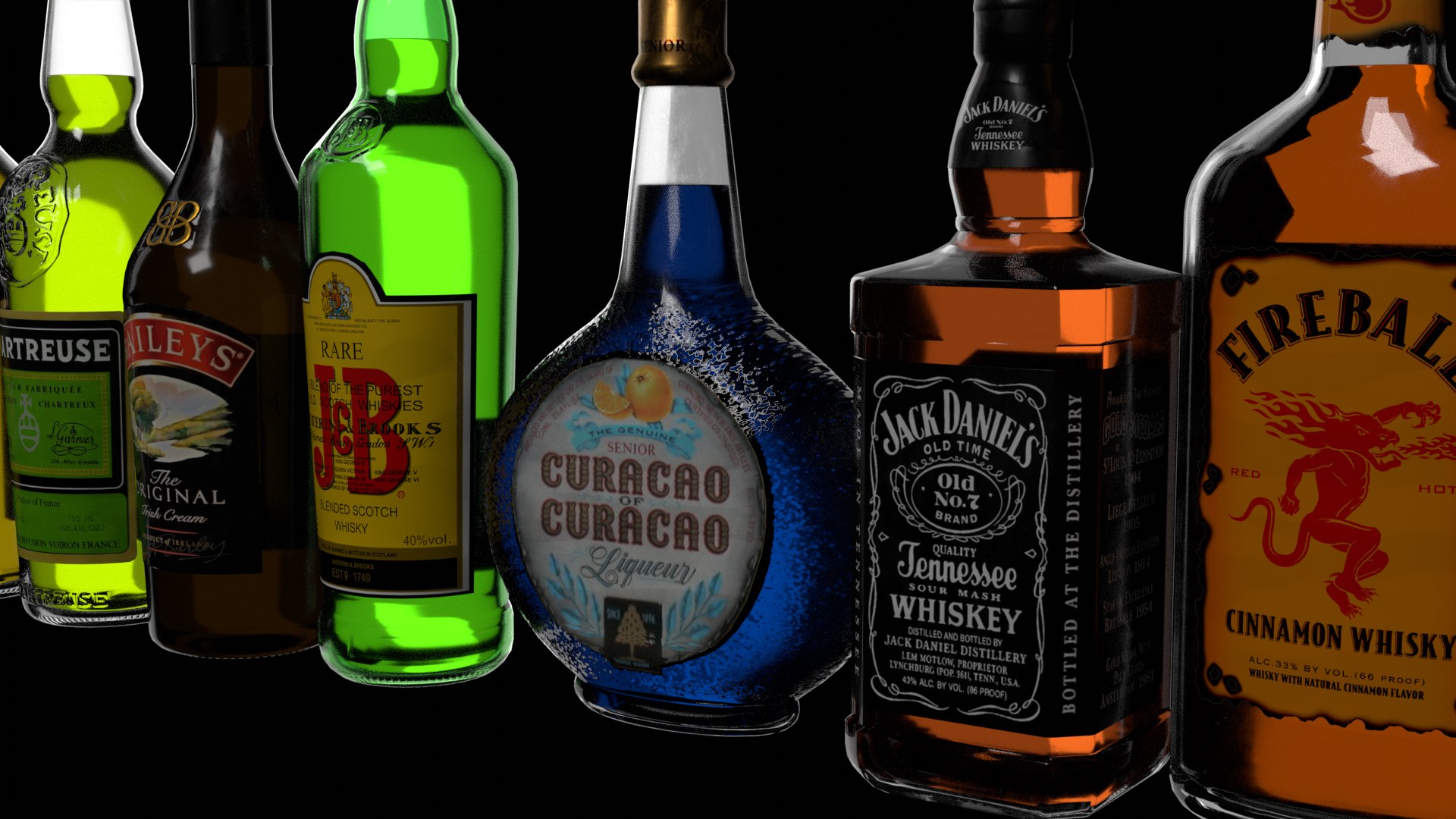 3D Alcohol Liquor Bottle Collection 57 Bottles - TurboSquid 2284982
