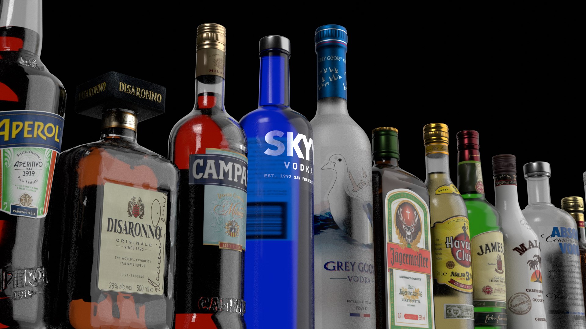 3D Alcohol Liquor Bottle Collection 57 Bottles - TurboSquid 2284982