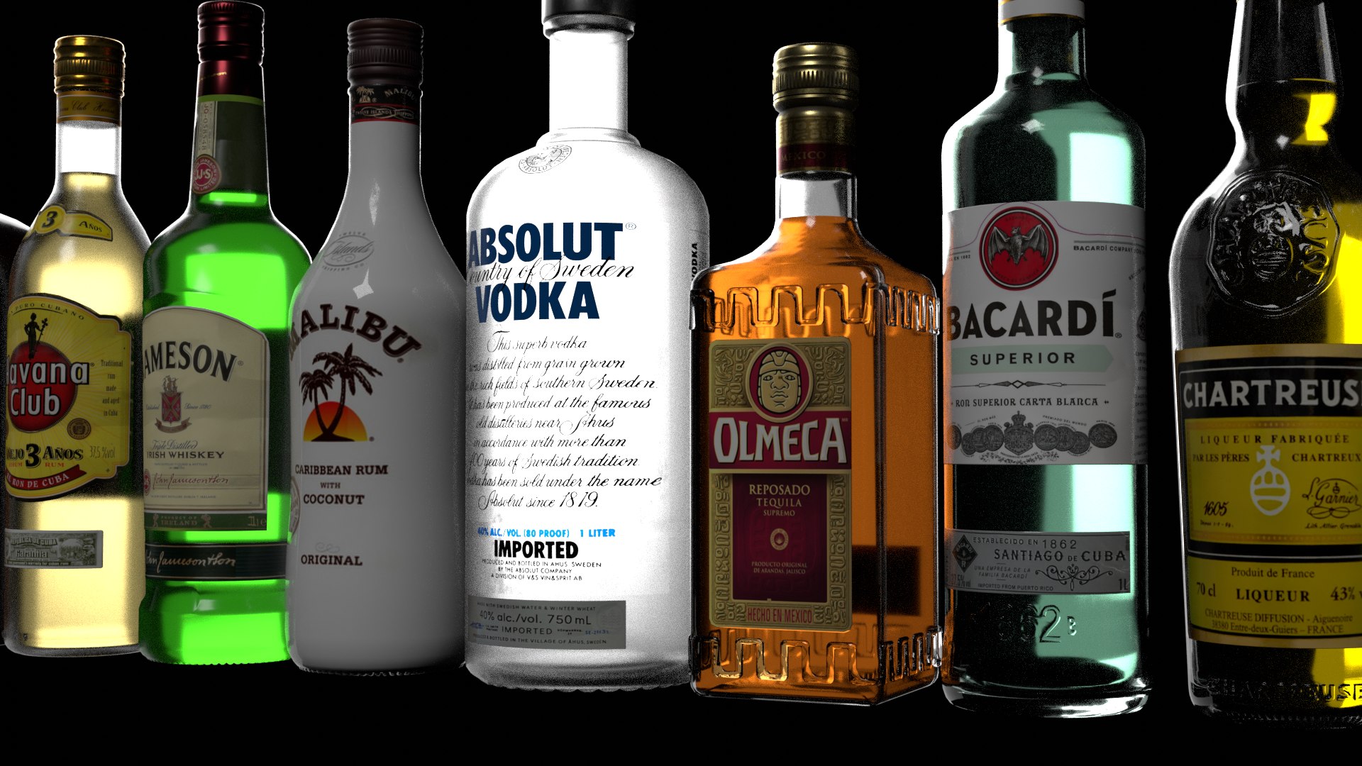 3D Alcohol Liquor Bottle Collection 57 Bottles - TurboSquid 2284982