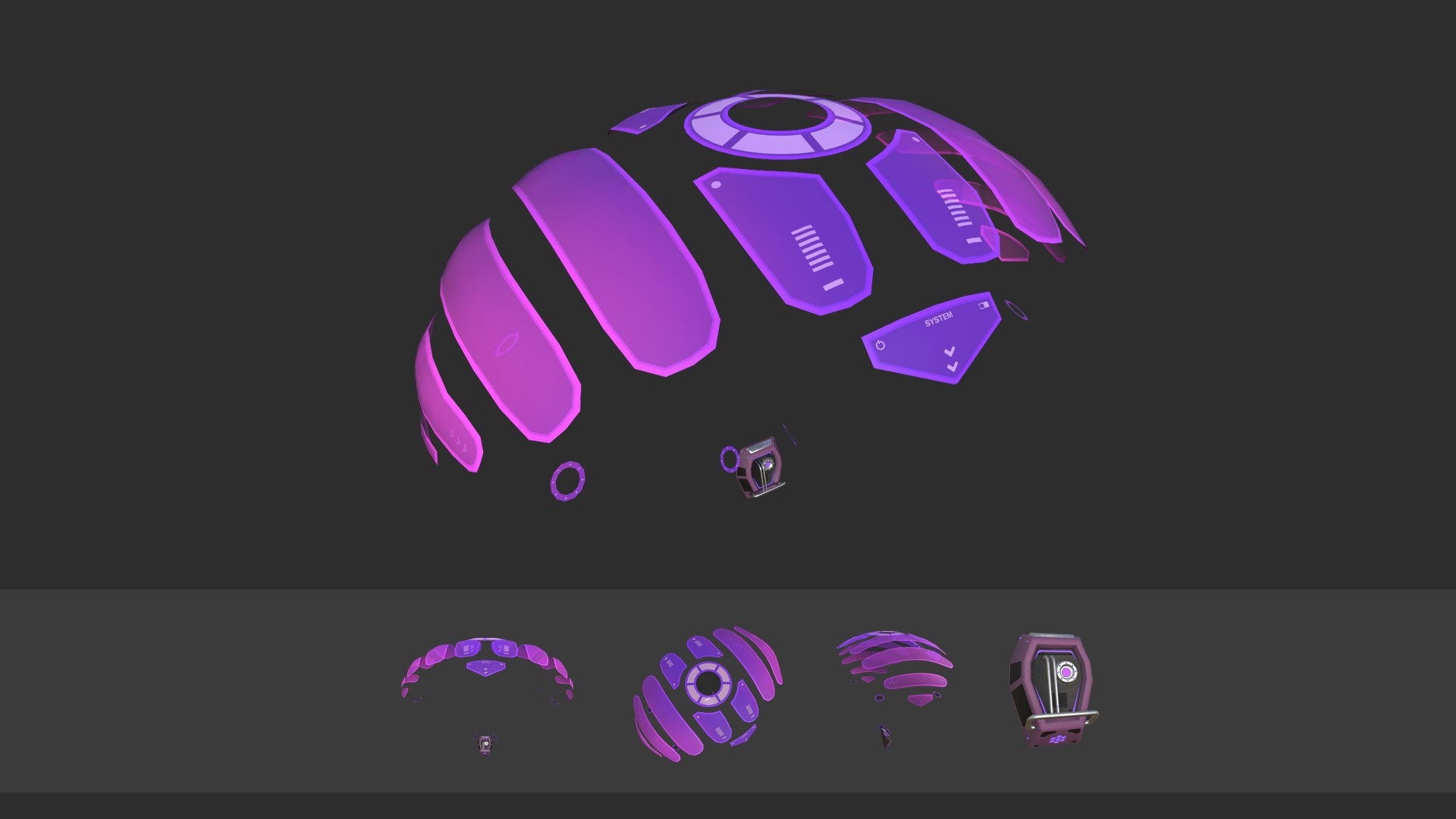 Scifi Parachute A05 Projection - Character Accessories Design 3D ...