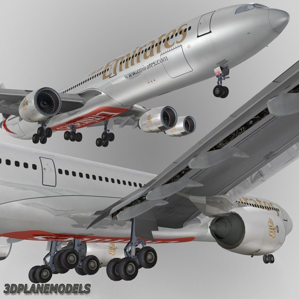 3d airbus a340-500 model