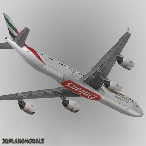 3d airbus a340-500 model