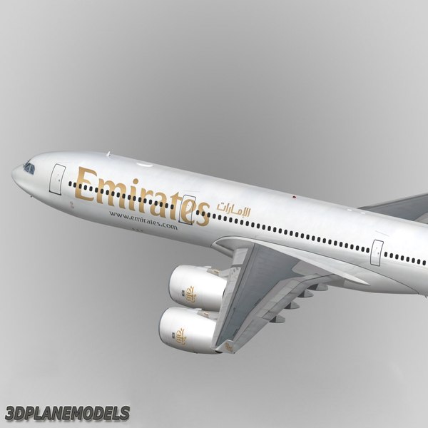 3d airbus a340-500 model