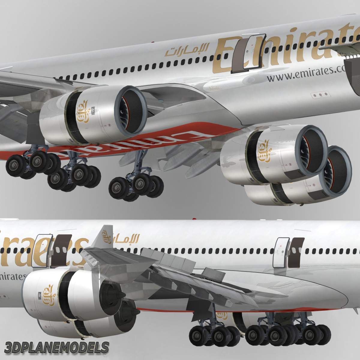 3d airbus a340-500 model