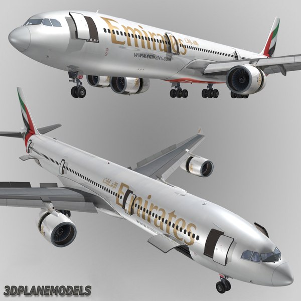 3d airbus a340-500 model