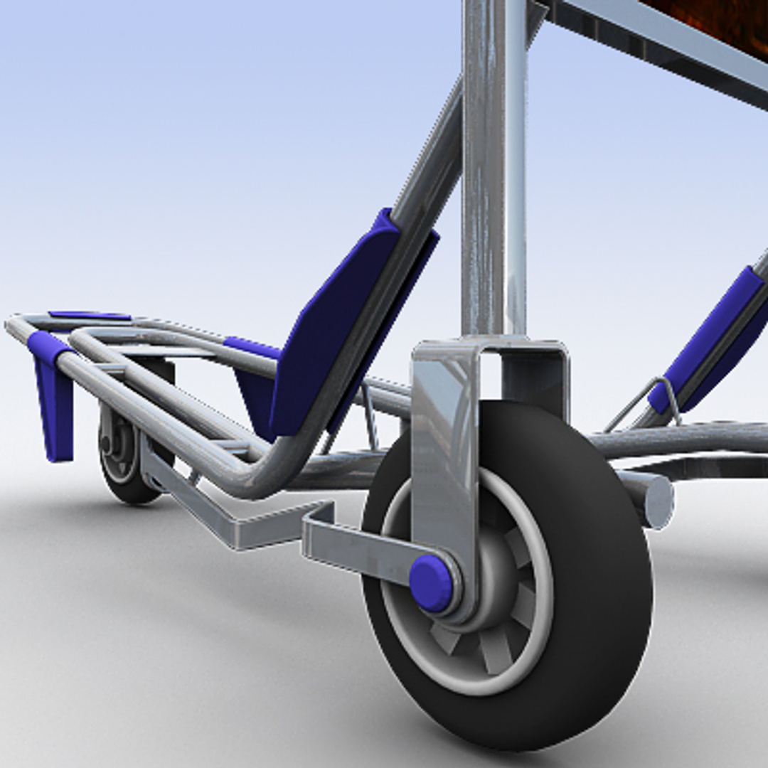 3d hand cart airport model