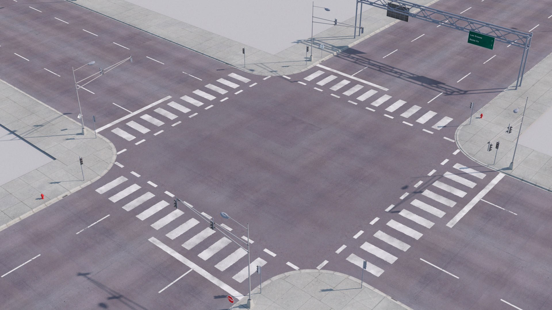 Streets Intersection PBR 01 3D - TurboSquid 2319722